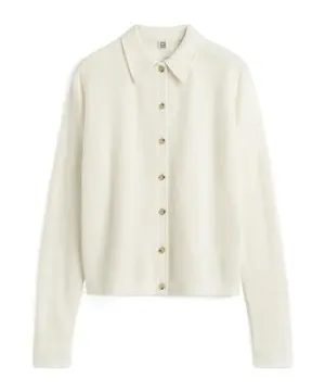 TOTEME Cashmere Lapel Collar Cardigan