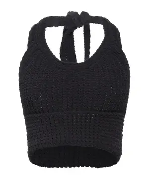 Jacquemus Solid Color Tops - Black