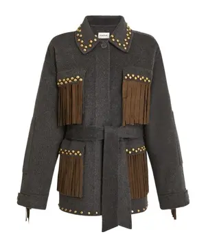 P.a.r.o.s.h Embellished Belted Jacket - Black