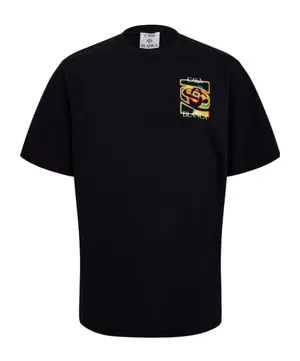 A BATHING APE Crew Neck Printed T-shirt - Black