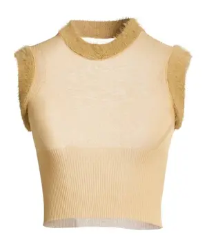 Jacquemus Sleeveless Solid-colored Knit Vest - Beige