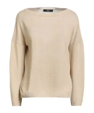 Max Mara Linen Scoop Neck Long Sleeve Jumper - Nude