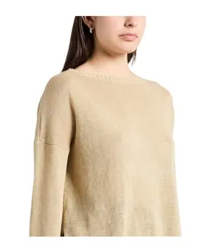 Max Mara Linen Scoop Neck Long Sleeve Jumper