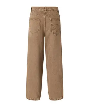 Pinko Wide-leg Embellished Denim Jeans