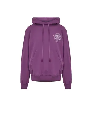 Off-White Long-sleeved Hooded Hoodie - Purple