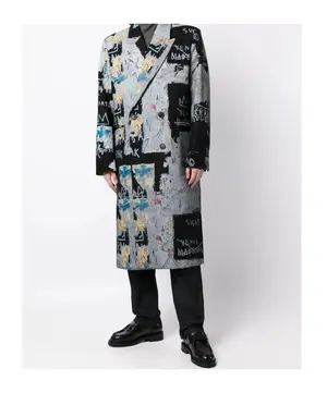 MISBHV Graphic-print Double-breasted Coat