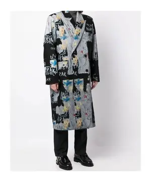 MISBHV Graphic-print Double-breasted Coat