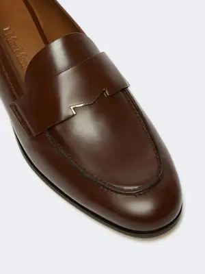 Max Mara Jordan Semi-glossy Leather Loafers