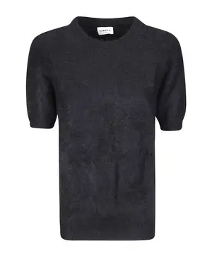 P.a.r.o.s.h Crew Neck Short Sleeve Knit Top With Trim