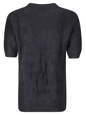 P.a.r.o.s.h Crew Neck Short Sleeve Knit Top With Trim
