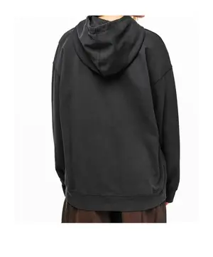 GANNI Printed Pullover Hoodie With Graphic Detail - Black