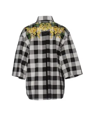Dolce & Gabbana Checked Embroidered 3/4 Sleeve Shirt