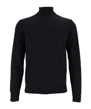 BALLANTYNE Turtleneck Knit Top With Ribbed Cuffs And Hem - Black