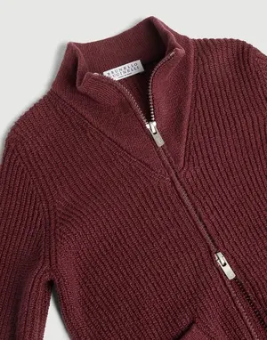 Brunello Cucinelli Malfilé Cotton High-neck Cardigan With Zipper