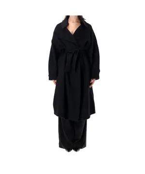 THE FRANKIE SHOP Belted Double-breasted Coat - Black
