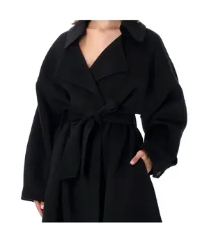 THE FRANKIE SHOP Belted Double-breasted Coat - Black