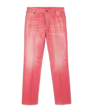 Burberry Slim Coated Jeans With Equestrian Motifs - Pink