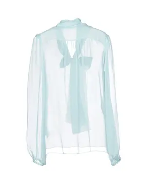 Dolce & Gabbana Chiffon Long-sleeve Top With Flowing Straps