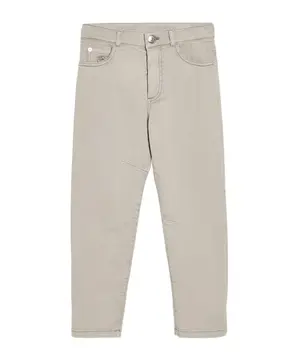 Brunello Cucinelli Lightweight Dyed Denim Trousers With Contrast Stitching