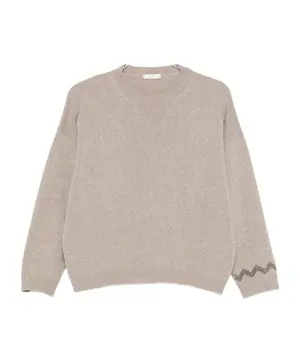 PANICALE Drop-shoulder Embellished Sweater - Nude