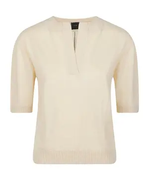 Pinko V-neck Short-sleeve Sweater - Beige