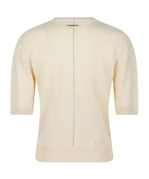 Pinko V-neck Short-sleeve Sweater - Beige