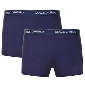 Dolce & Gabbana Plain Cotton Stretch Boxers, 2-pack