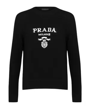 Prada Logo Virgin Wool & Cashmere Blend Sweater