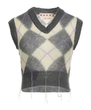 Marni V-neck Knitted Top - Grey