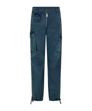 GANNI Cotton Straight Leg Cargo Trousers