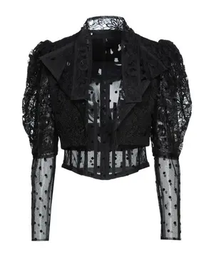 Dolce & Gabbana Lace Floral Print Puff Sleeve Top