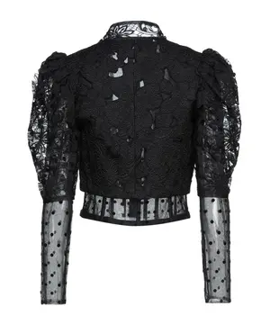 Dolce & Gabbana Lace Floral Print Puff Sleeve Top