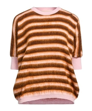 Marni Striped Woolen Knitted Short-sleeved Shirt