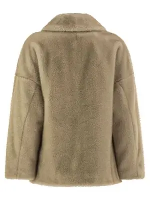 Herno Faux Fur Aviator Jacket - Beige