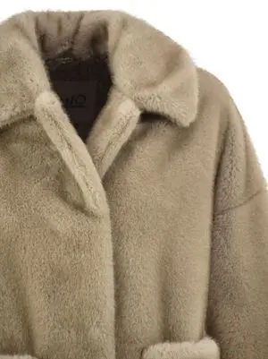 Herno Faux Fur Aviator Jacket - Beige