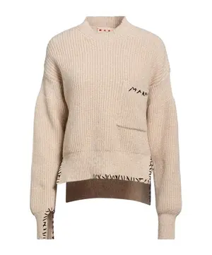 Marni Solid Color Wool Knit Sweater - Apricot
