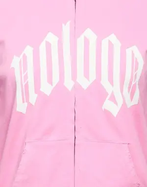 Balenciaga Long Sleeve Hooded Zip Sweatshirt With Print