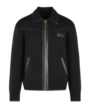 Amiri Long Sleeve Zip-up Jacket With Pointed Collar