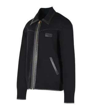 Amiri Long Sleeve Zip-up Jacket With Pointed Collar