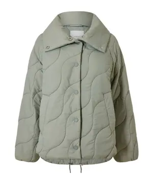 Varley Fabia Quilted Jacket With Elasticated Hem - Gray