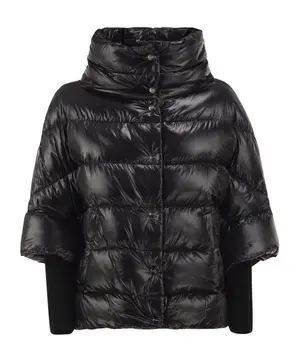 Herno Short Down Jacket With High Neck And Ribbed Cuffs