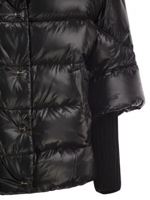 Herno Short Down Jacket With High Neck And Ribbed Cuffs