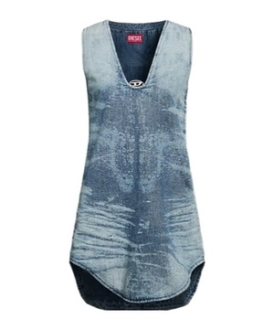 DIESEL® Sleeveless V-neck Denim Dress - Blue