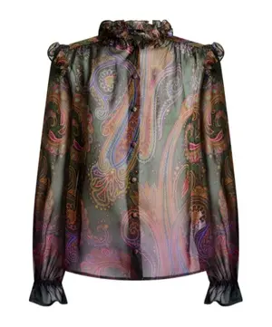Etro Degrade Paisley Printed Silk Chiffon Shirt
