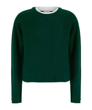 SEMICOUTURE Sarah Crew Neck Sweater - Green