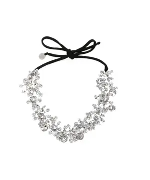 MARIA CALDERARA Diamond Crystal Long Necklace - Silver