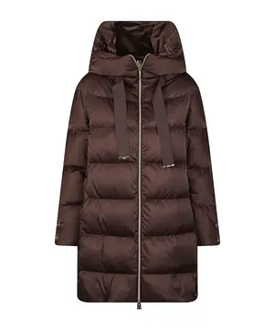 Herno Herno Zip-Up Drawstring Hooded Down Coat Brown