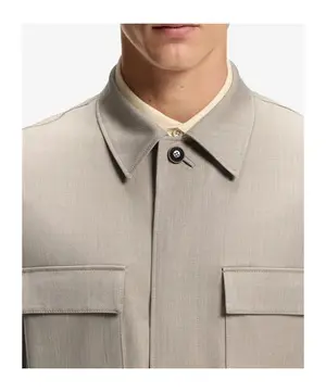 Hugo Boss Relaxed-fit Overshirt In A Wool Blend
