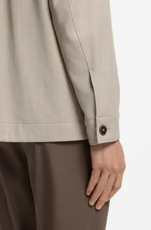 Hugo Boss Relaxed-fit Overshirt In A Wool Blend