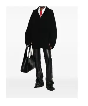 THE FRANKIE SHOP Ribbed-knit Zip-up Cardigan